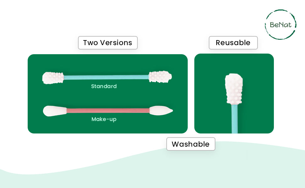 BENAT Reusable Silicone Cotton Swab -2 Pack – VIAI BEAUTY